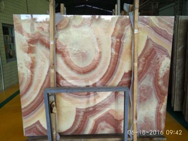 Coral Red Onyx Slabs and Tiles - Delivery Stone