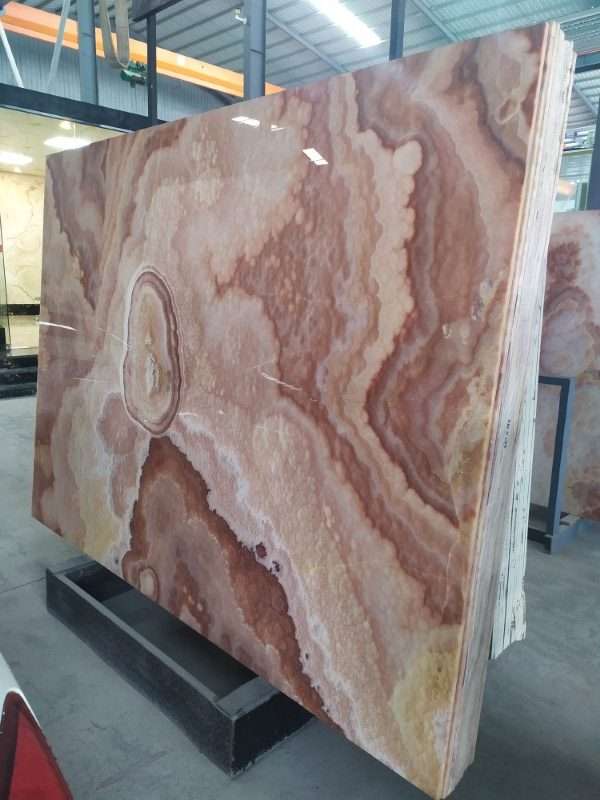 Coral Red Onyx Slabs and Tiles - Delivery Stone