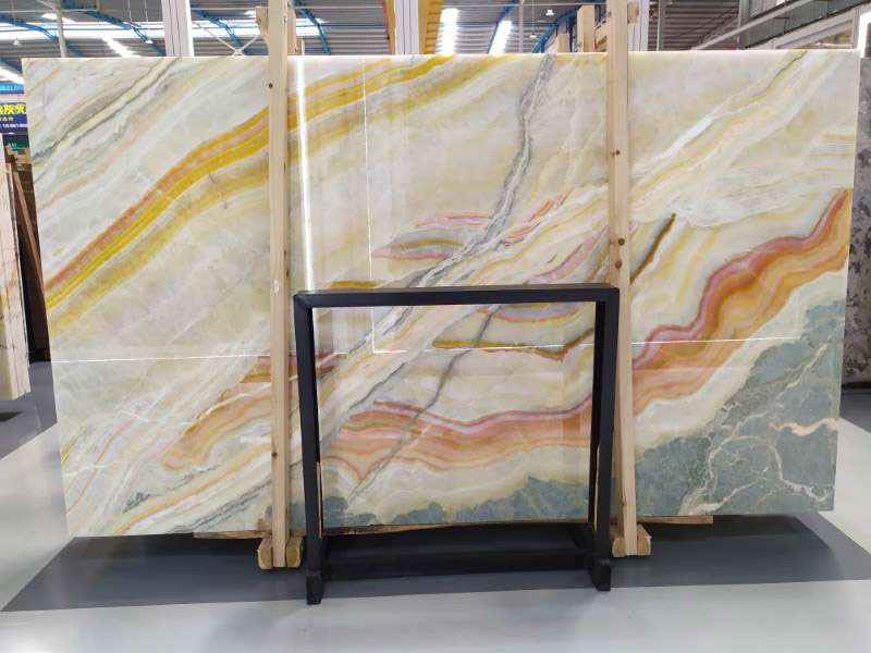 Golden Rainbow Onyx Slabs - Delivery Stone